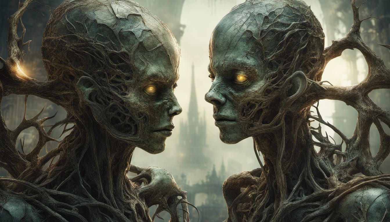 "Atrocious tripedal creatures made of glassy transparent skin, awful ...