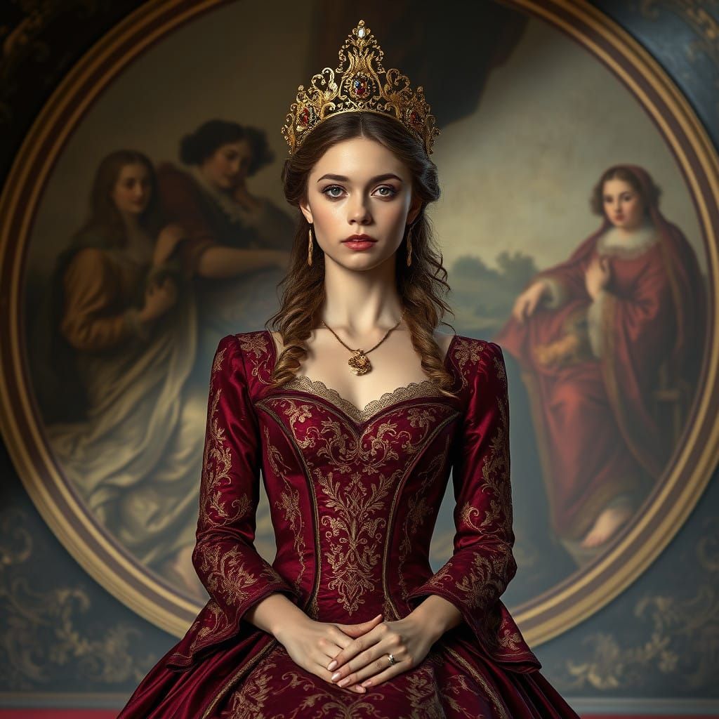 Gilded Princess of a Bygone Era - AI Art