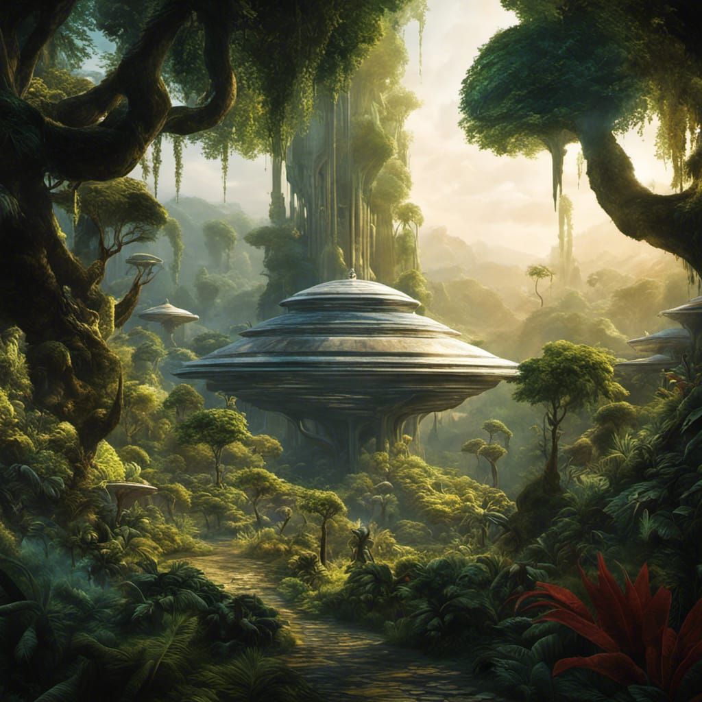 alien hive in the exotic jungle, landscape, alex ross, giga, david ...