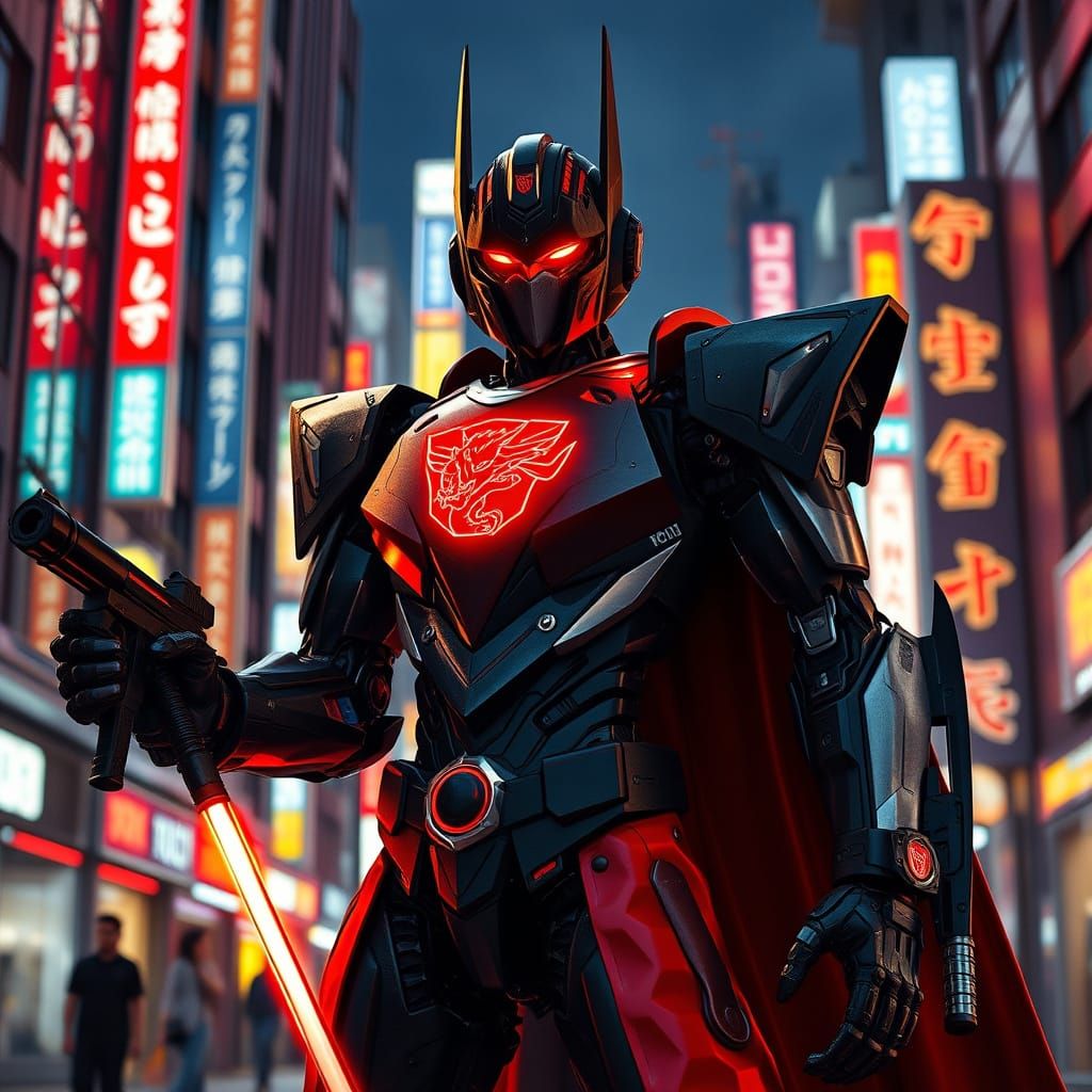 Cyberpunk Transformer: Dark, Gritty Autobot Yakuza - AI Art