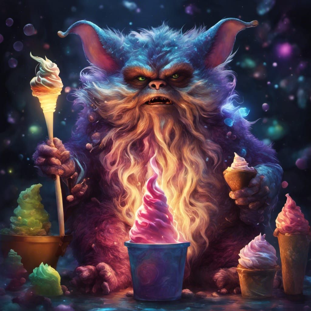 A fat Gremlin, enjoying ice cream. - AI Generated Artwork - NightCafe ...
