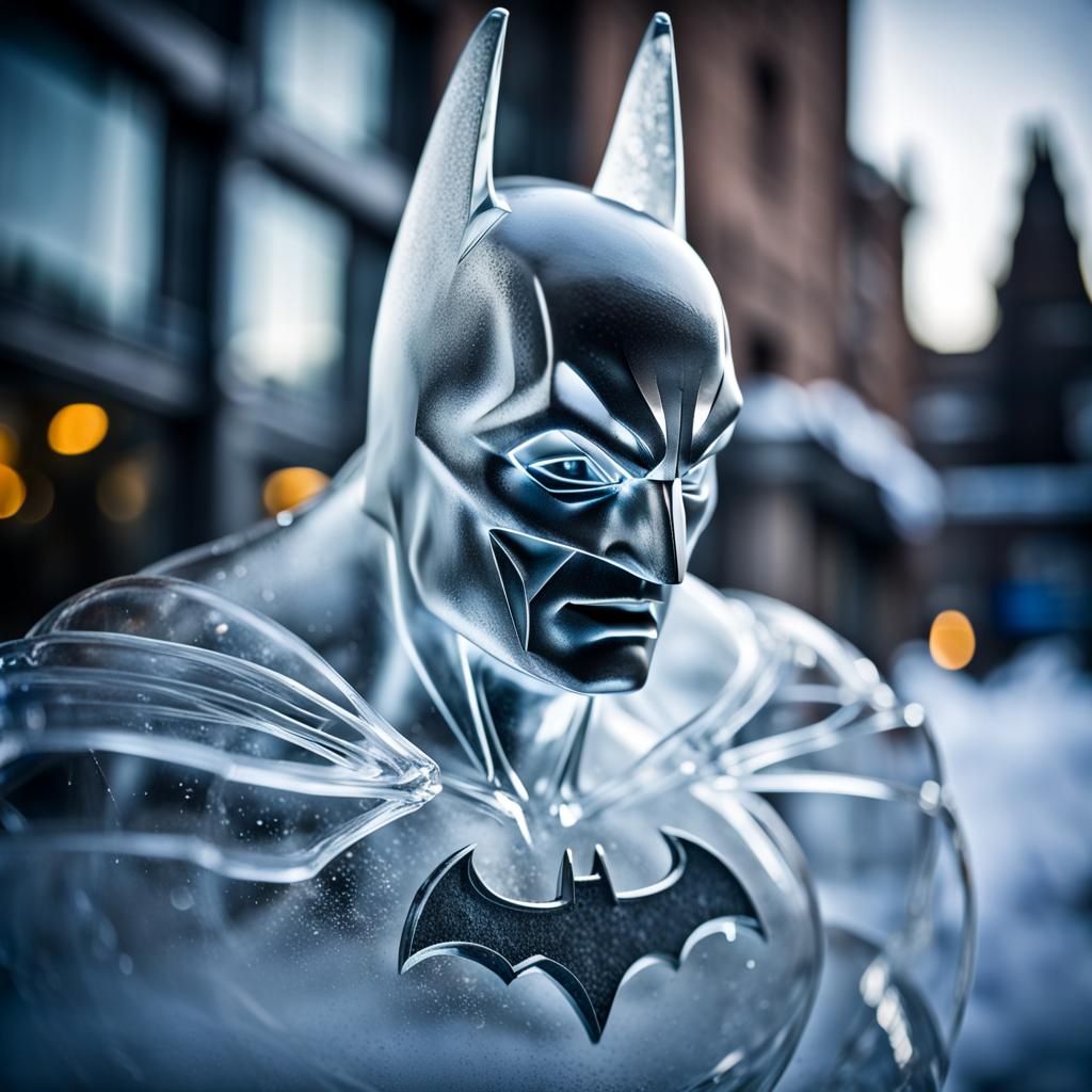 Batman ice sculpture - AI Generated Artwork - NightCafe Creator