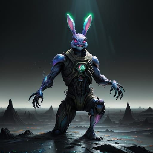 Ethereal Alien Easter Bunny Masterpiece in 8K Reso... - AI Art