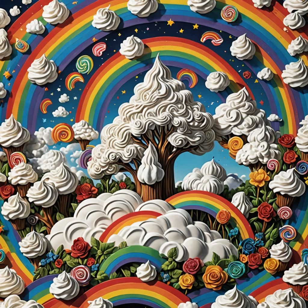 whipped cream and rainbows - AI Generated Artwork - NightCafe Creator