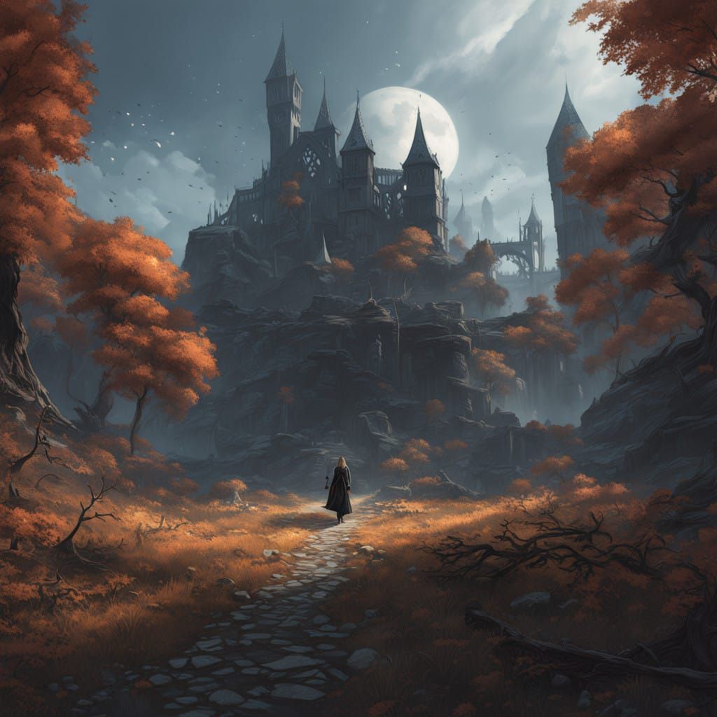 Ethereal Vampire in Mystical Realm - AI Art