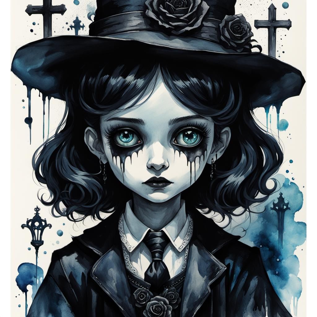 Black no. 1 (little miss scare-all) gothic art dreamcore mysterious ...
