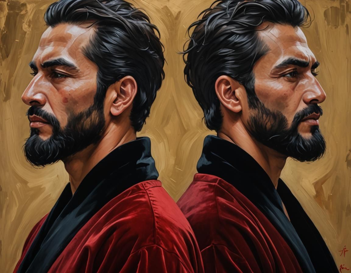 Hamid and Harindar, a male couple: two handsome gentlemen with black ...