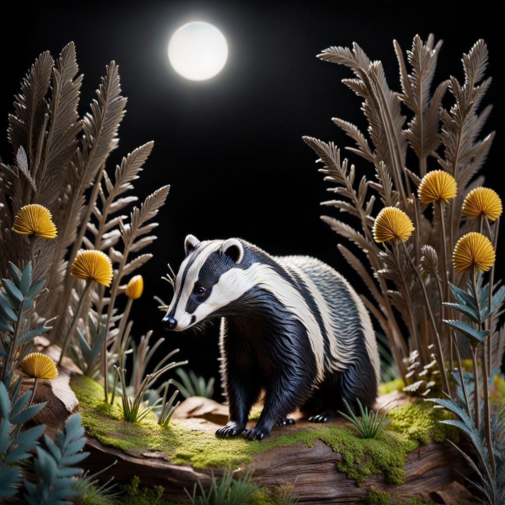 Badger on the golden meadow - AI Generated Artwork - NightCafe Creator