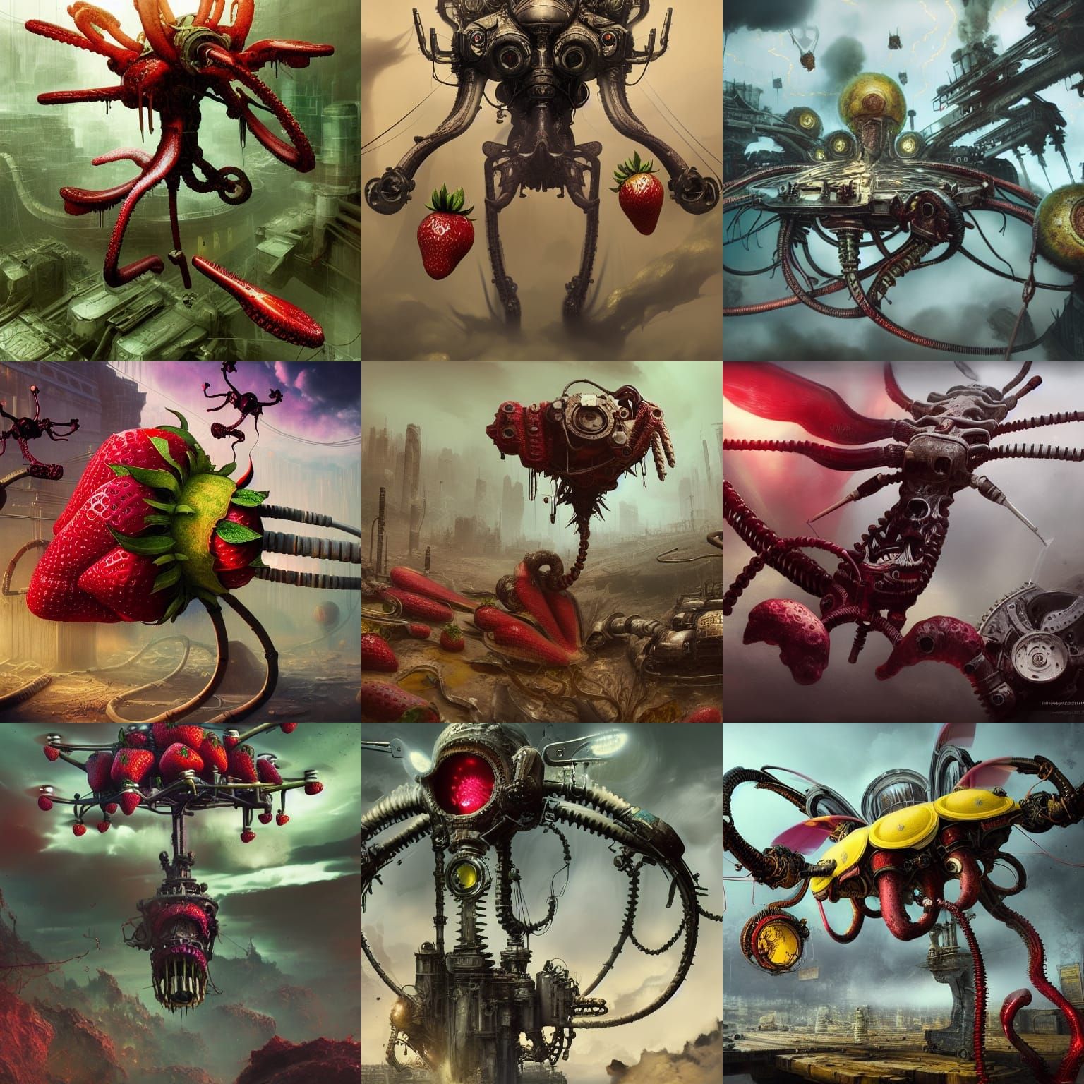 strawberry banana lemon heart drone, 8k resolution , fantasy, Post ...