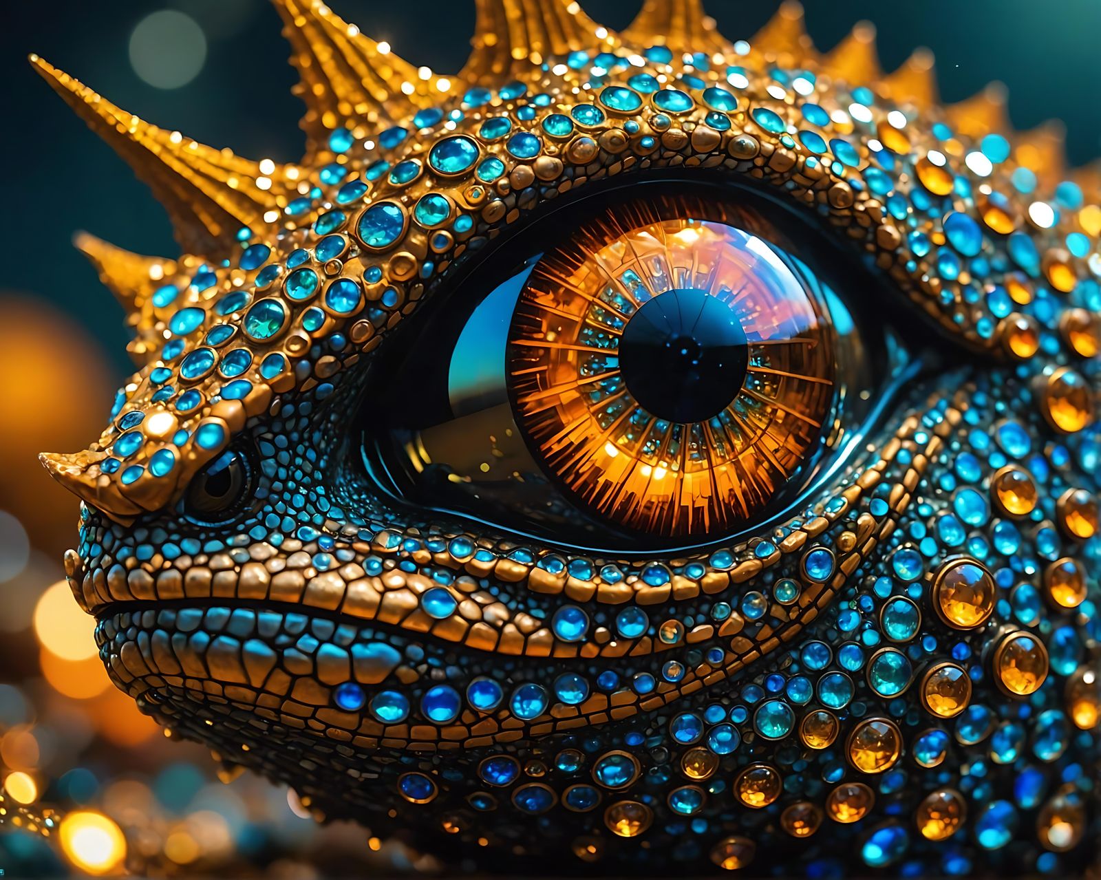 Bejeweled lizard - AI Generated Artwork - NightCafe Creator