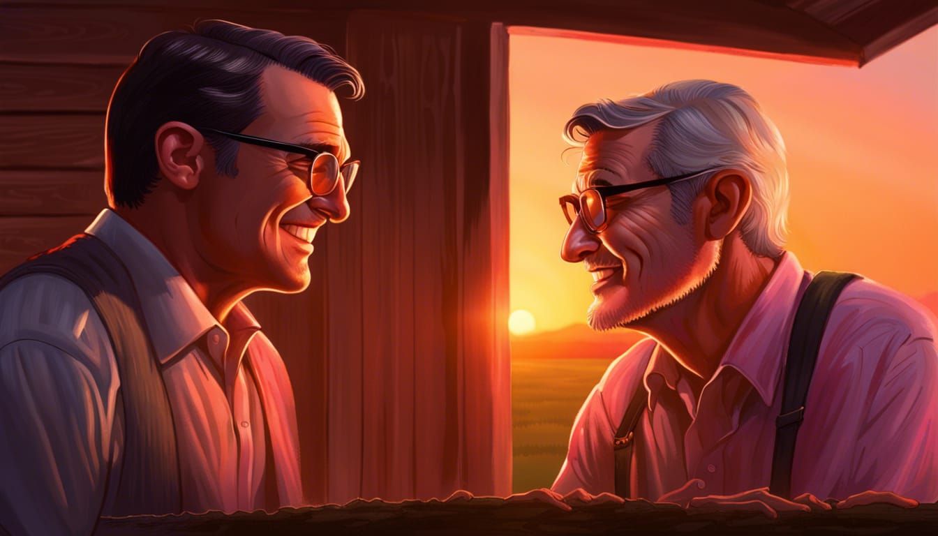 Clark Kent and his farmer father Jonathan Kent reunite. - AI Generated ...
