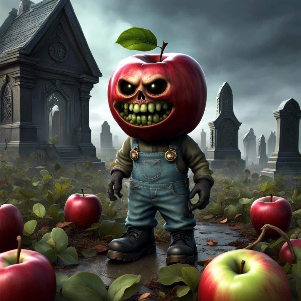 Rotten zombie apple - AI Generated Artwork - NightCafe Creator