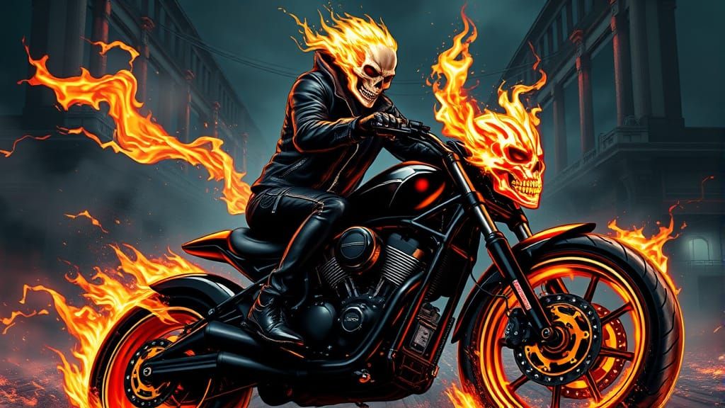 Luxury Hell Rider in High-Fashion Cyberpunk Style - AI Art