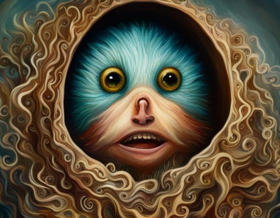 Fuzzy in its Egg Shell - AI Generated Artwork - NightCafe Creator