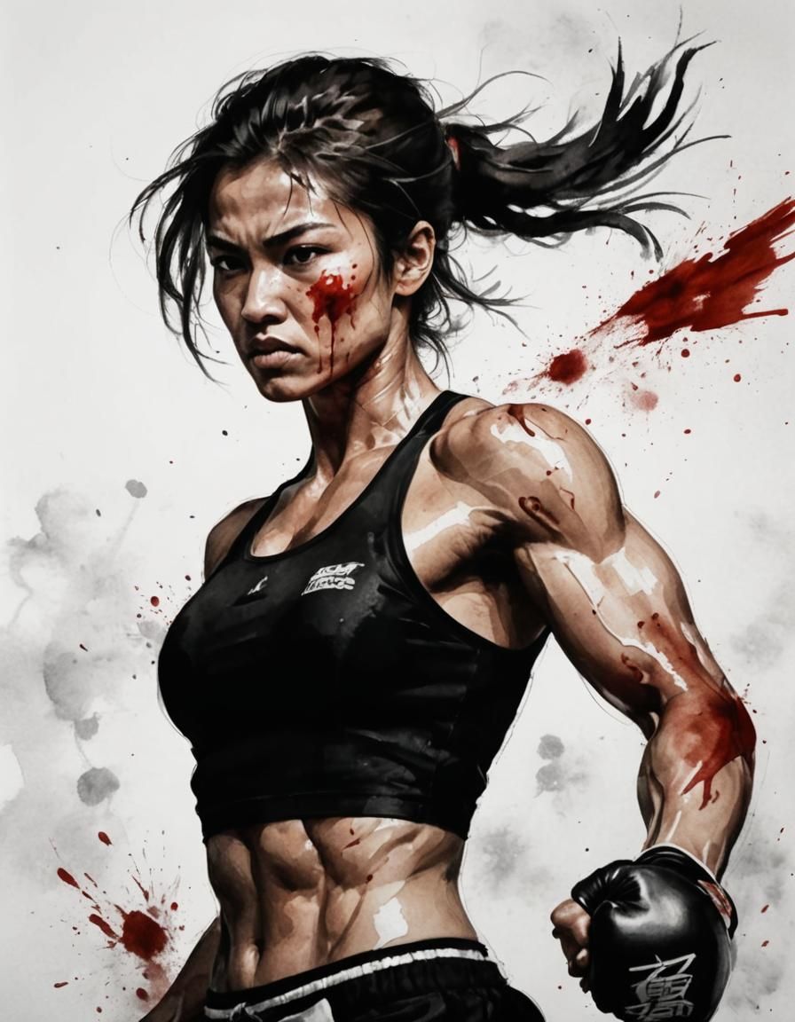 Legendary kickboxer girl - AI Generated Artwork - NightCafe Creator