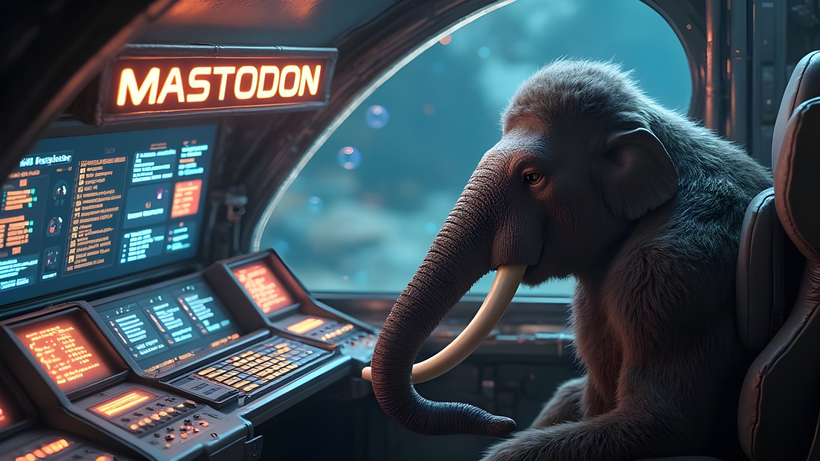 Surreal Space Mastodon Receives Cosmic Fediverse M... - AI Art