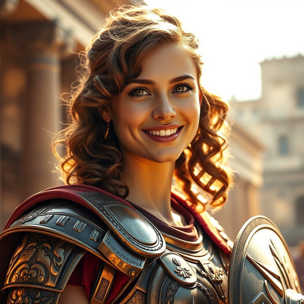A portrait of a beautiful Roman Legionnaire Taylor Swift lookalike in ...