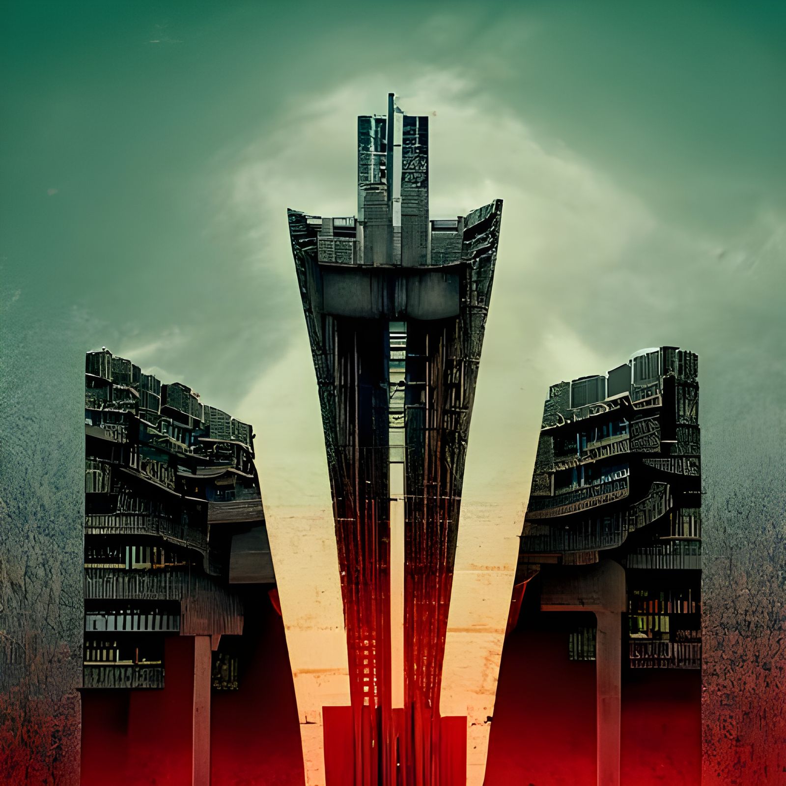 Dystopian Tower 2 - AI Generated Artwork - NightCafe Creator