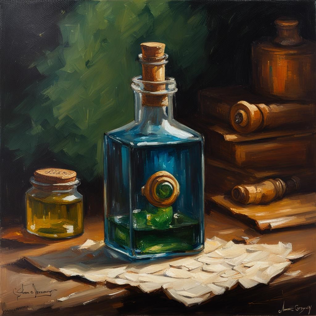 Vial of Curious Potion - AI Generated Artwork - NightCafe Creator
