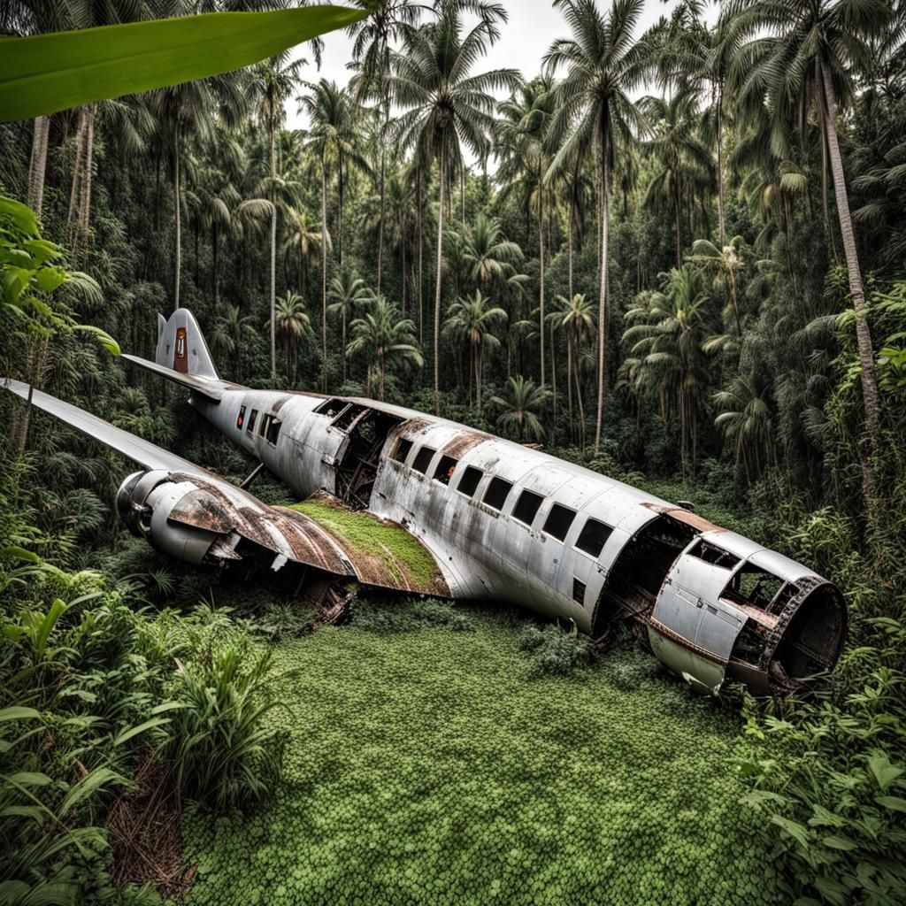 Crashed plane - AI Generated Artwork - NightCafe Creator