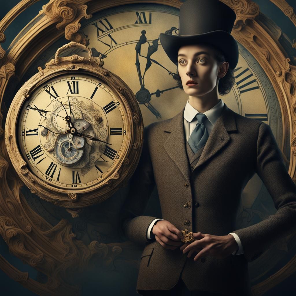 Contemplating Time in the style of Salvador Dali. - AI Generated Artwork - NightCafe Creator