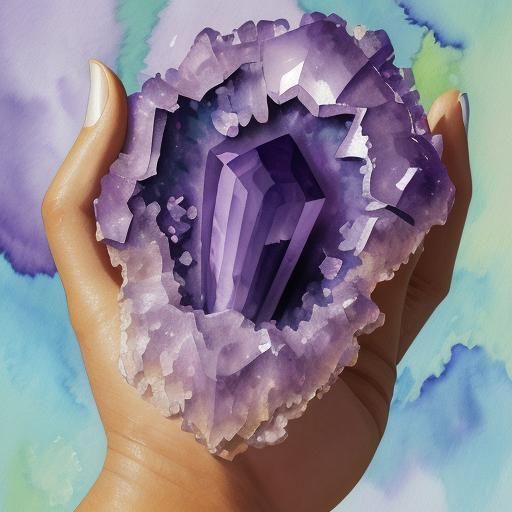 A painted amethyst geode ring - AI Generated Artwork - NightCafe Creator