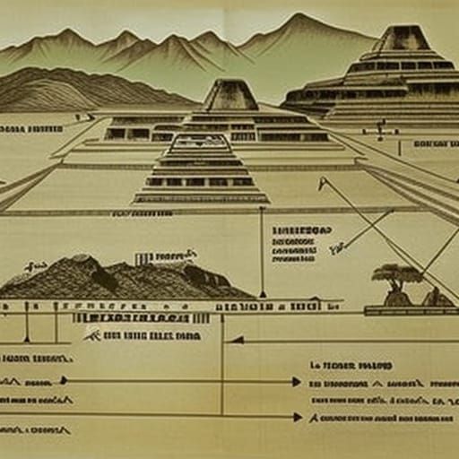 Pencil illustration, diagram of Archeological dig site showing the grid ...