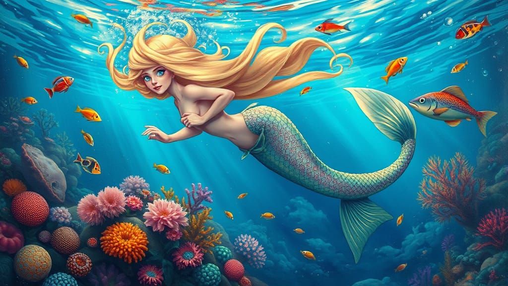 Simpsons on holiday in the underwater world of mermaids