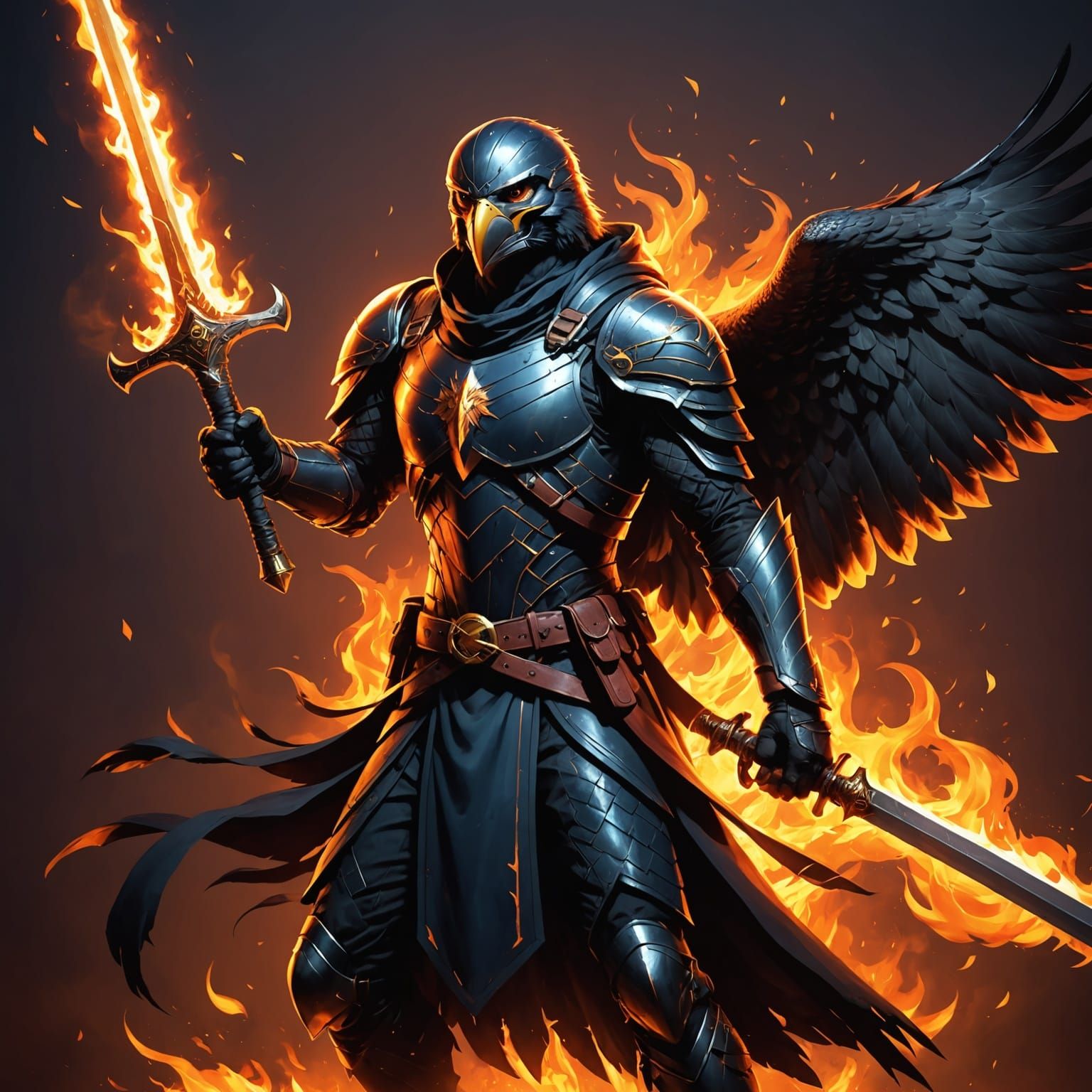 Falcon Fire Knight - Fiery Falcon Warrior