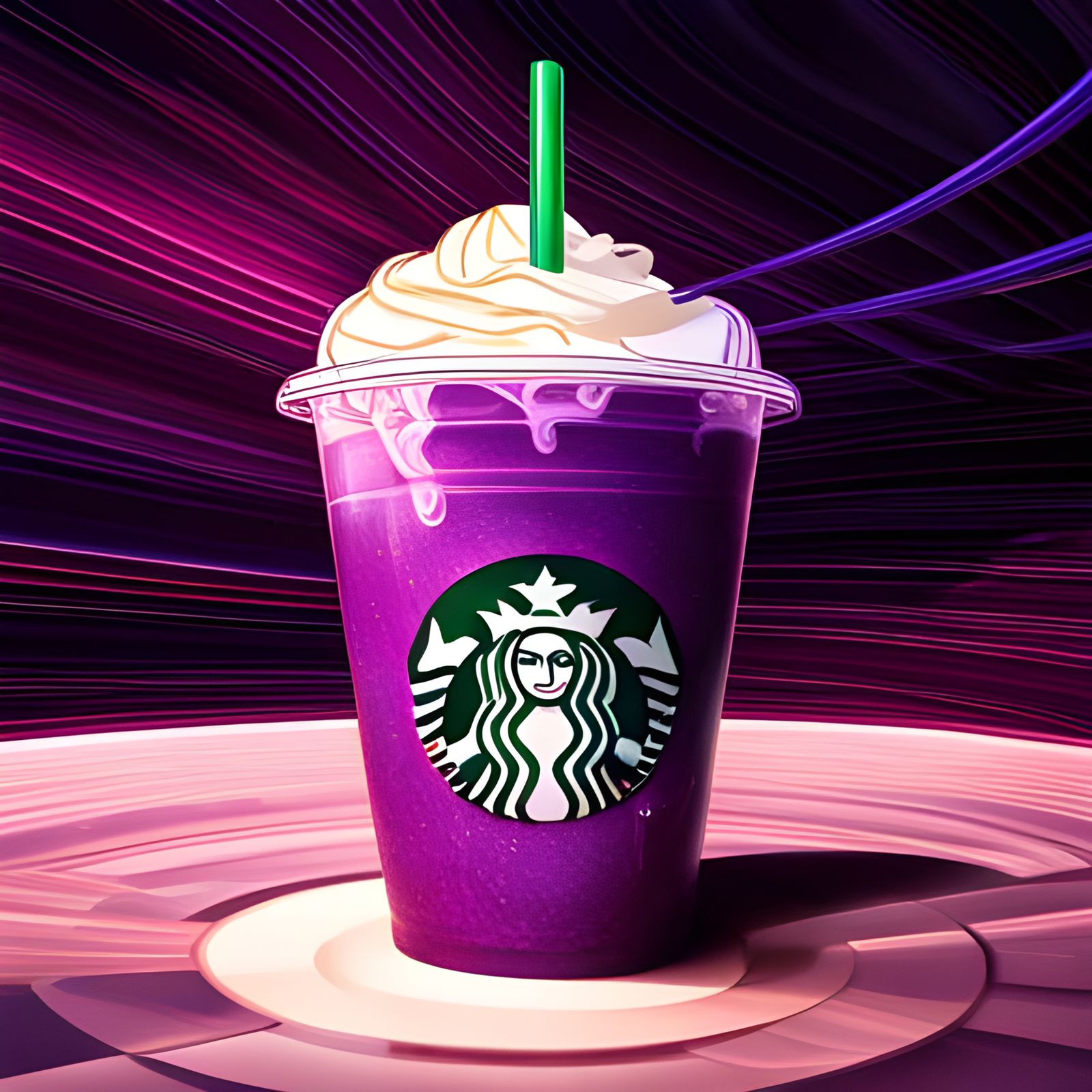 Purple Starbucks Drink - AI Generated Artwork - NightCafe Creator