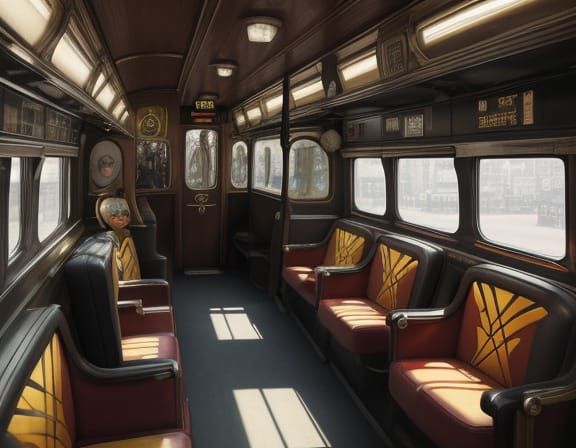Fantasy Art-Deco Bus Interior - Fantasy Art-Deco Bus Interio...