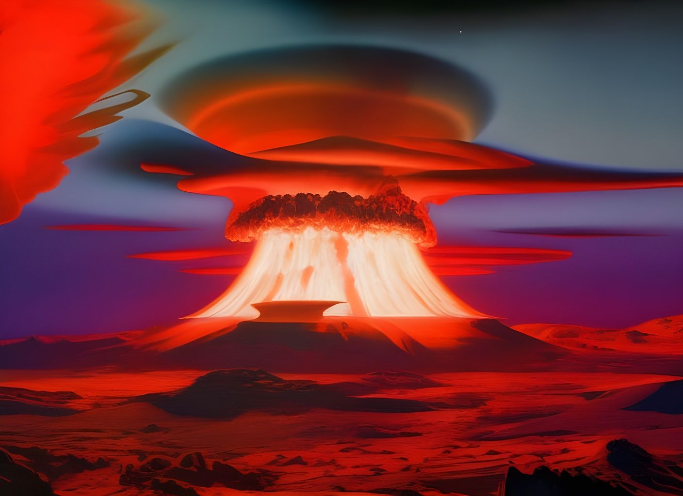 Atomic Chromostereopsis nuclear explosion , 8k resolution concept art ...