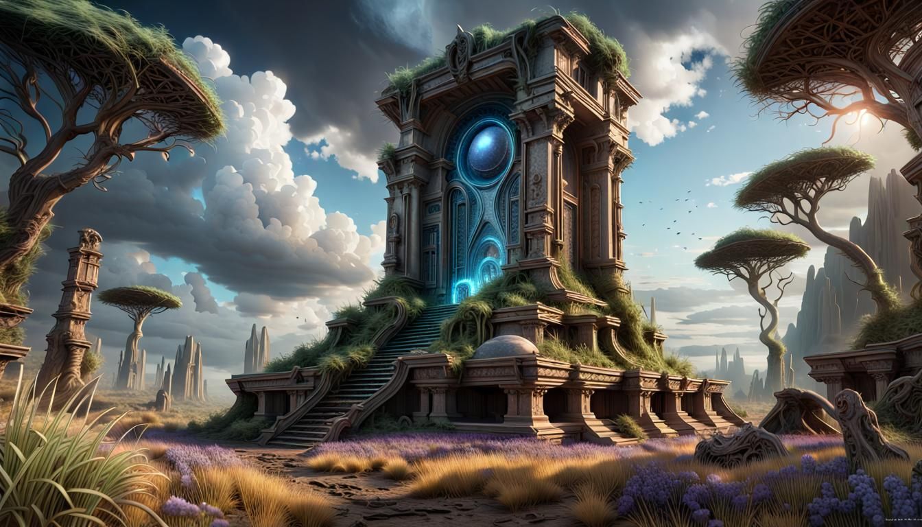 Alien ruins - AI Generated Artwork - NightCafe Creator