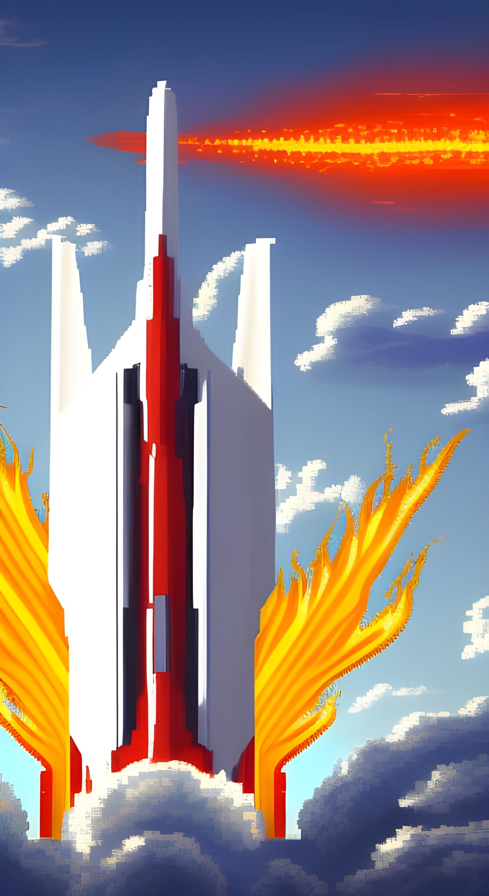 Red Rocketship - AI Generated Artwork - NightCafe Creator