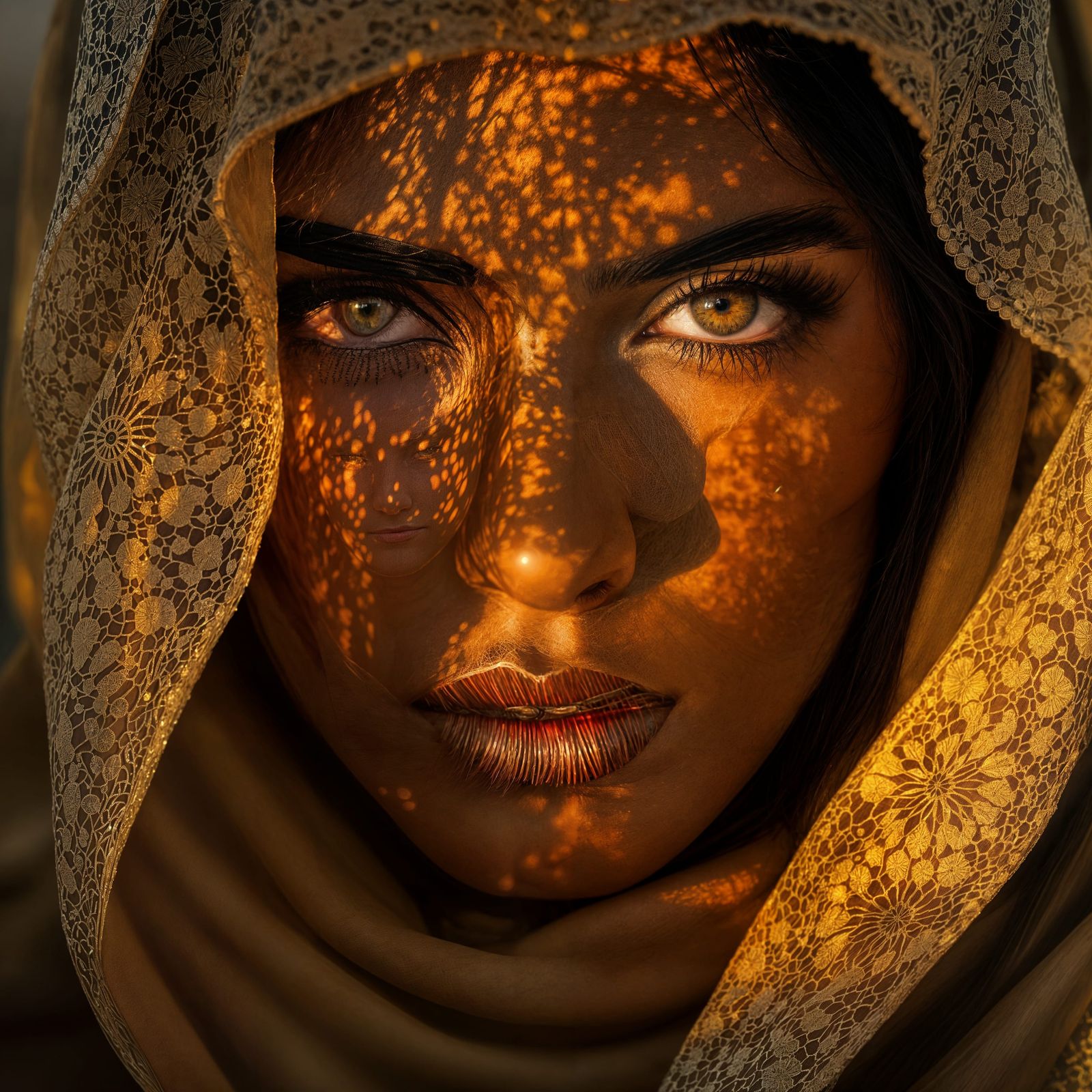 Full scape portrait of the face of a female Arabian Singer with proper ...