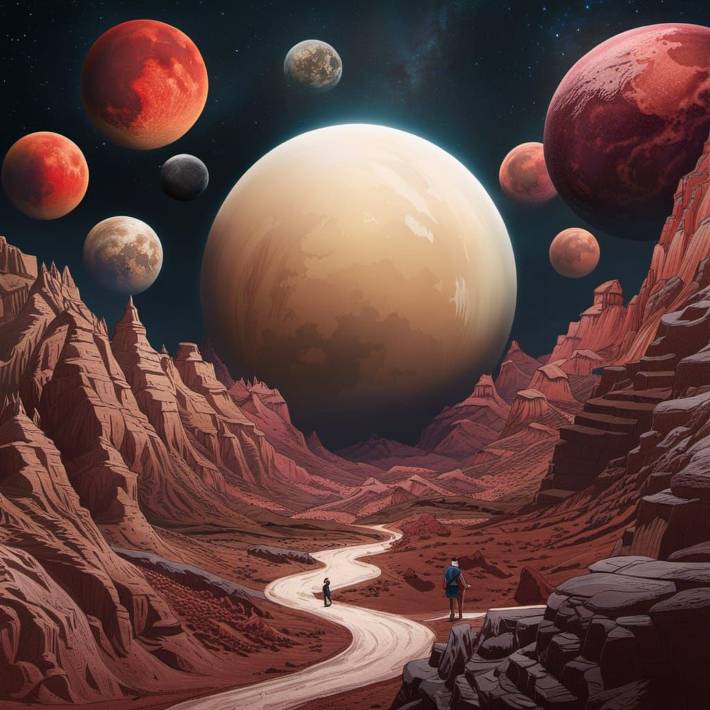 Planetary alignment - AI Generated Artwork - NightCafe Creator