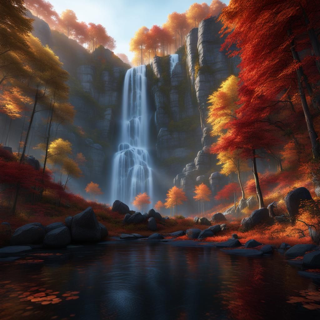 Autumn falls - AI Generated Artwork - NightCafe Creator