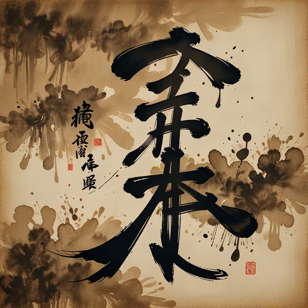 Nippon Art - Elegant Chinese Calligraphy Masterpiece