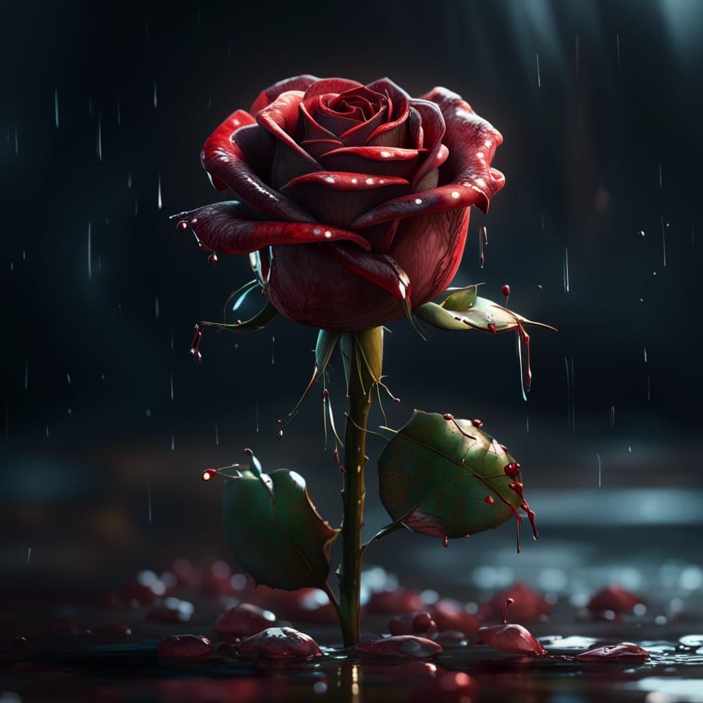 Crying Rose - AI Generated Artwork - NightCafe Creator
