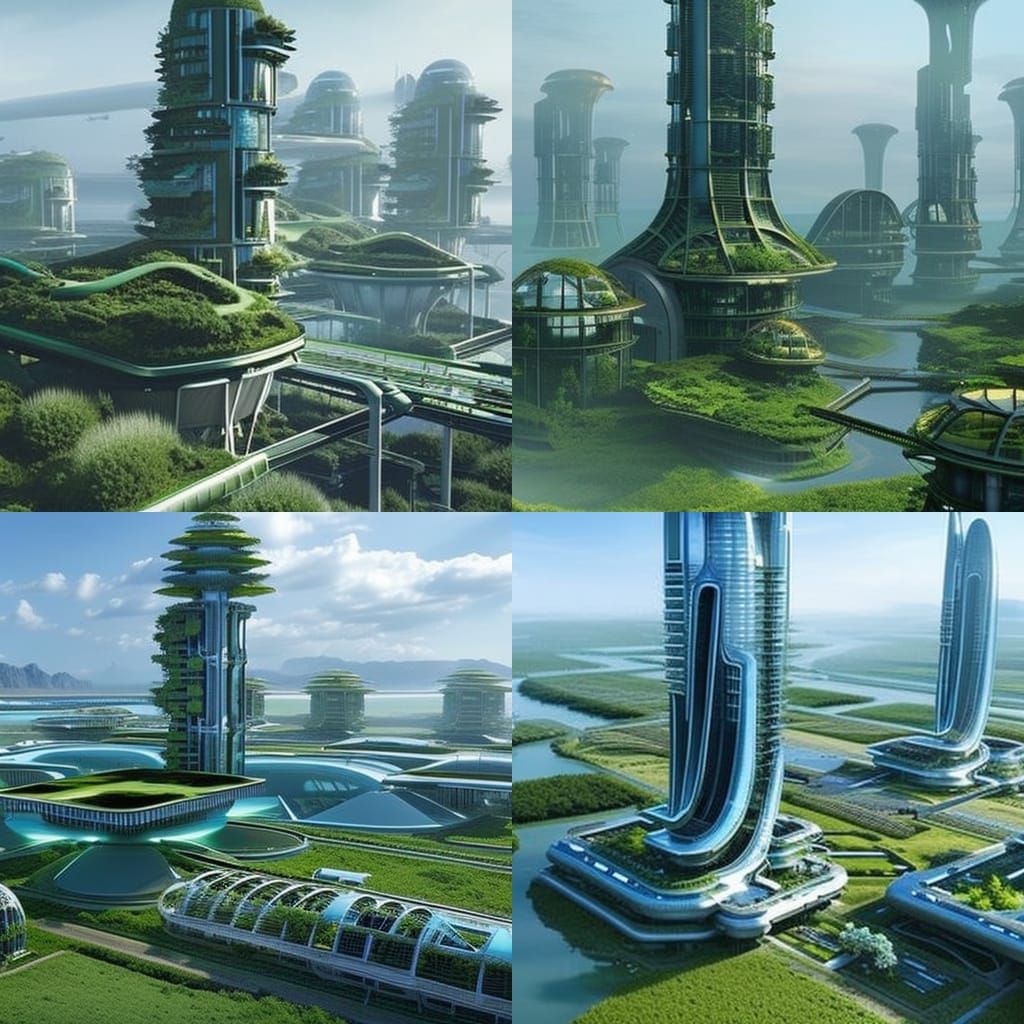 Solarpunk Cityscapes #9 - AI Generated Artwork - NightCafe Creator