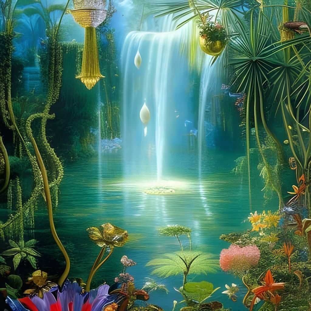 Waterfall - AI Generated Artwork - NightCafe Creator