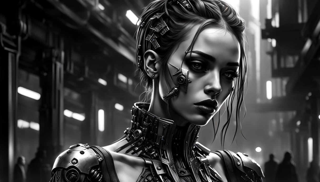 Hyperrealistic, gothic cyberpunk art, concept art, intricately detailed ...