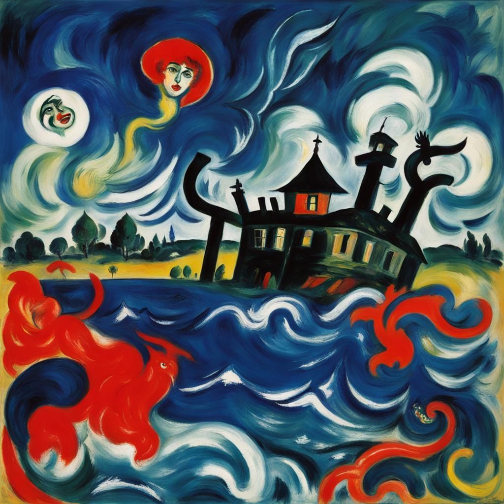 Hurricane, hurricane, bring me a samovar! Nature's fury by Chaim Soutine and Marc Chagall - AI ...