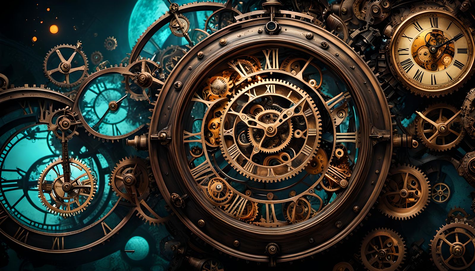 An Abstract Clockpunk and Steampunk Timepiece (Continued) - AI ...