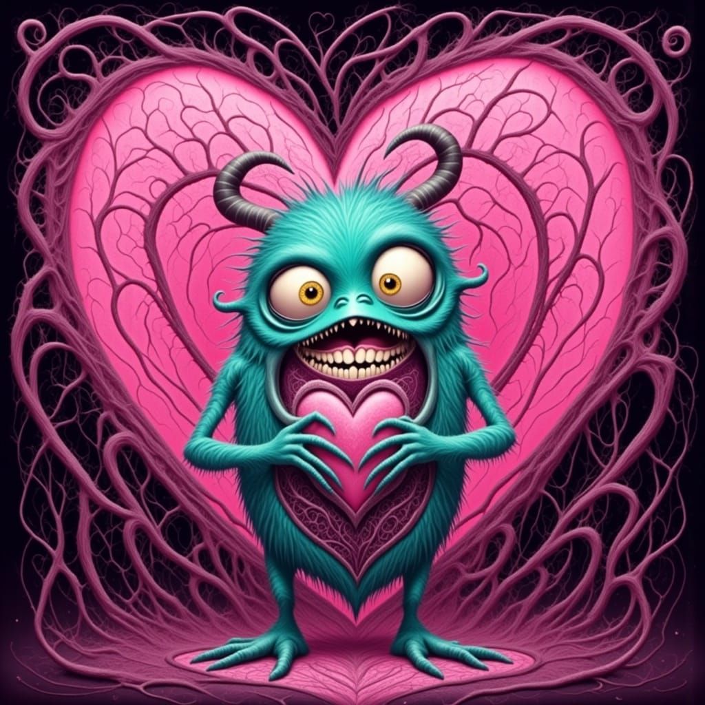 Pastel Monster with a Heart of Gold - AI Art