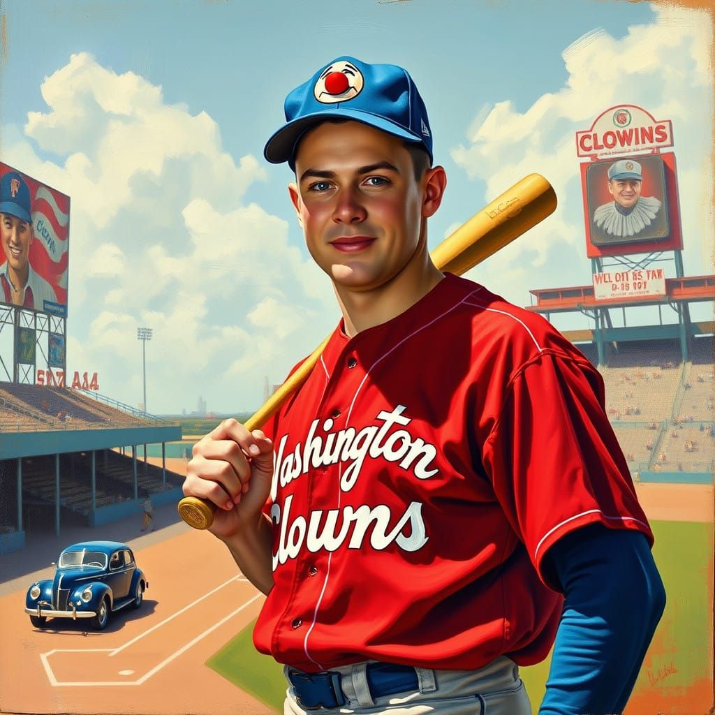 1941 Washington Clowns player - Vintage Baseball Player in R...