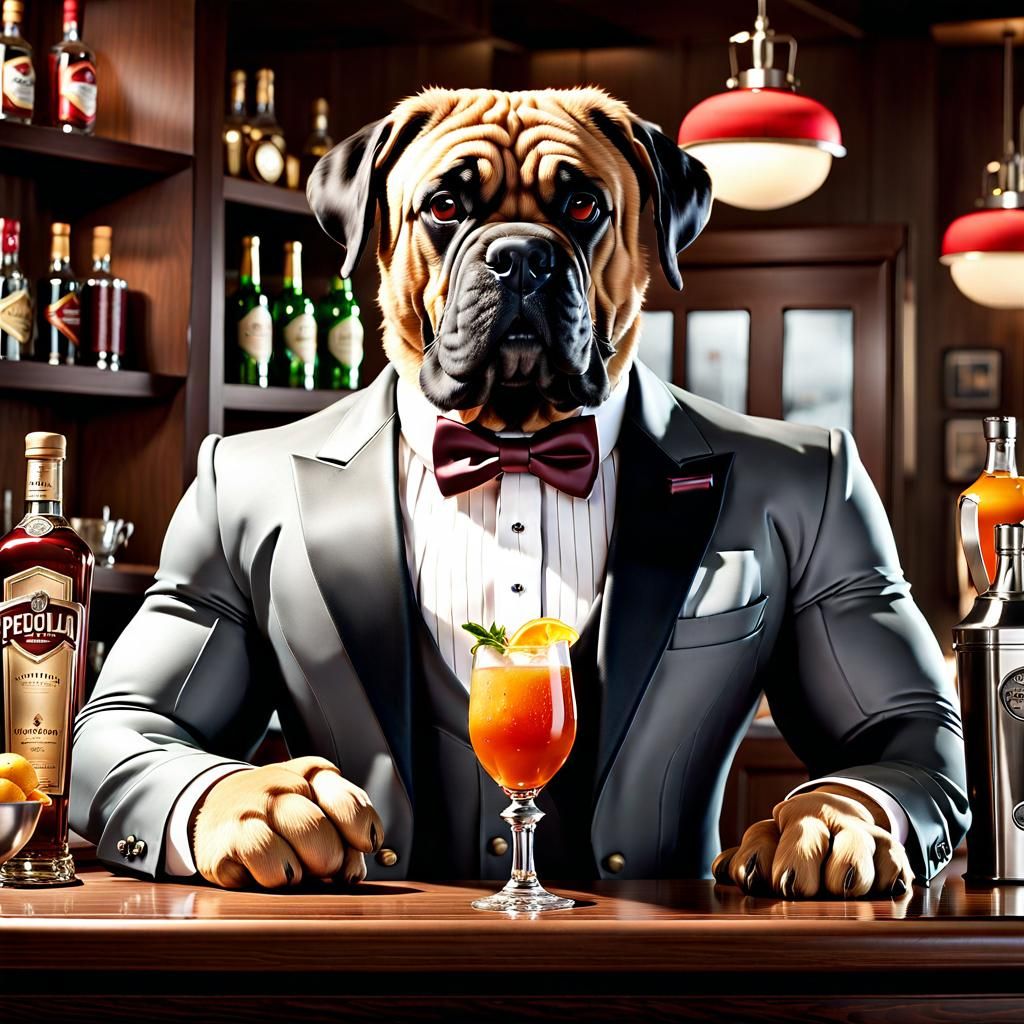 Bartender dog 5 - AI Generated Artwork - NightCafe Creator