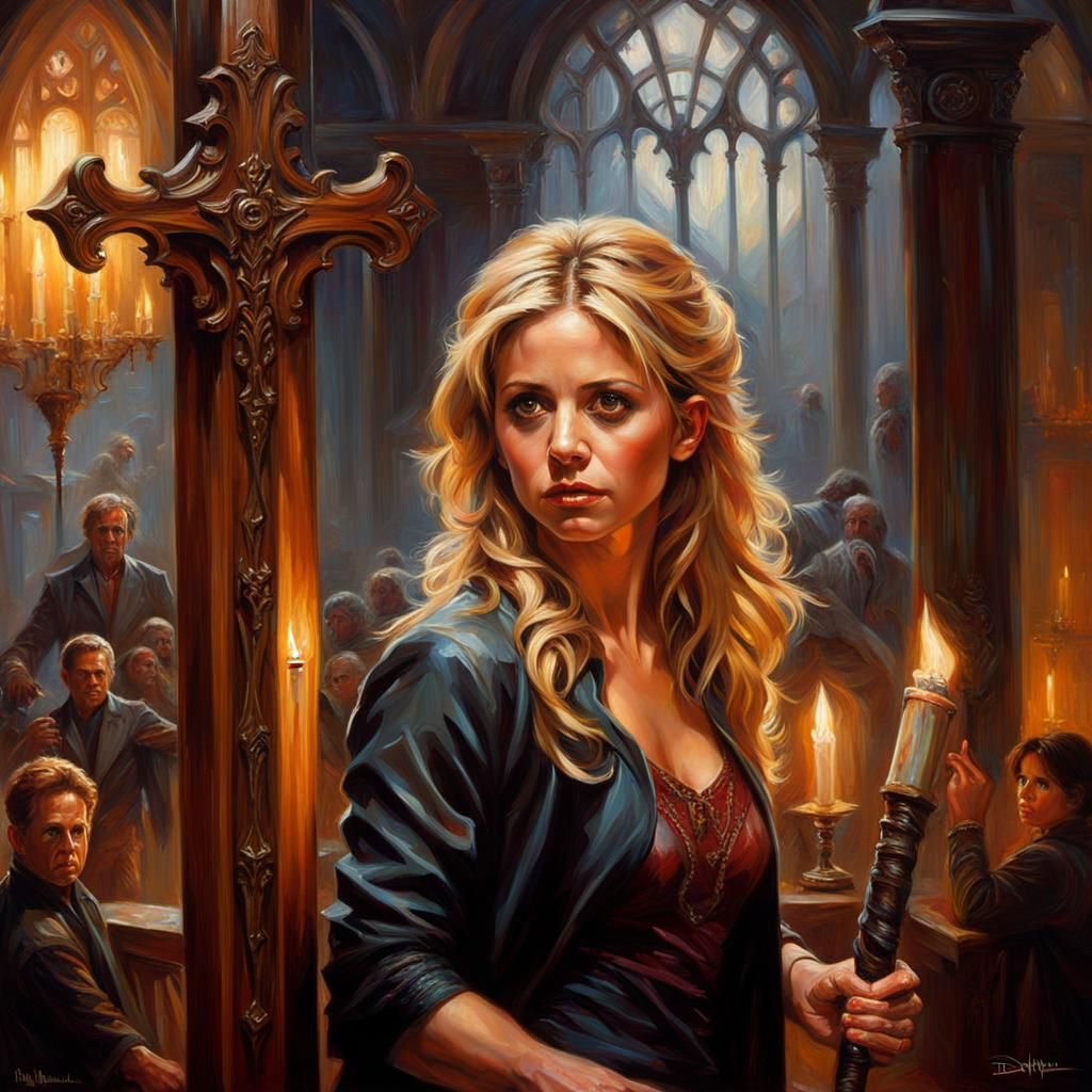 Beautiful badass sarah michelle gellar as Buffy the vampire slayer ...