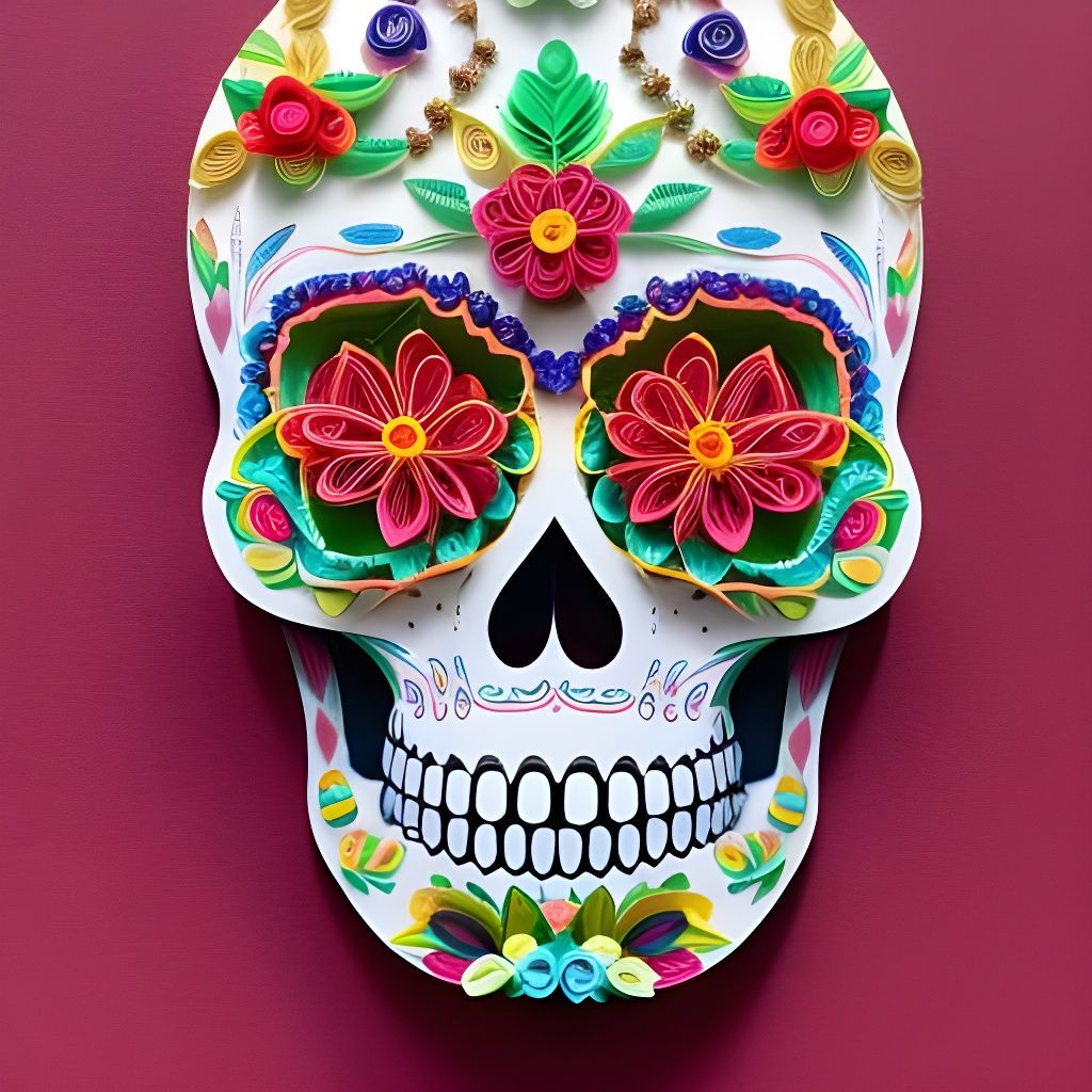 Paper sugar skull - AI Generated Artwork - NightCafe Creator