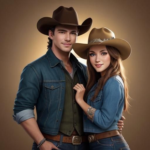 Country boy and girl - AI Generated Artwork - NightCafe Creator